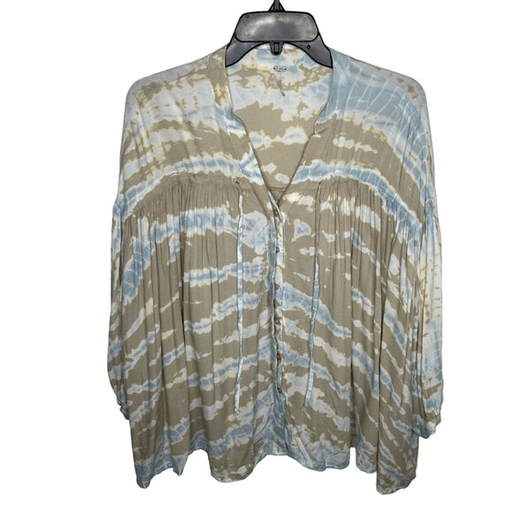 Young Fabulous & Broke | Tops | Young Fabulous Broke Beige Blue Tie Dye ...
